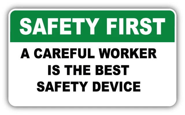 DOPASTICKER Safety First Warning Sign Careful Worker Sticker Decal ...
