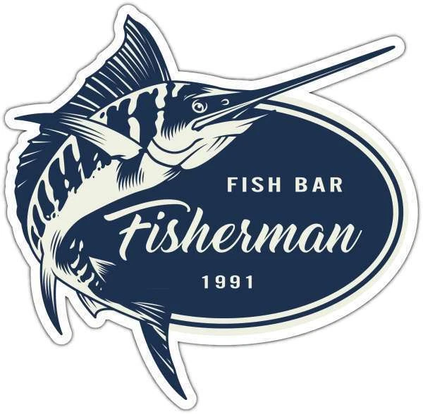 DOPASTICKER Sailfish Fishing Fisherman Fish Bar Car Window Sticker ...