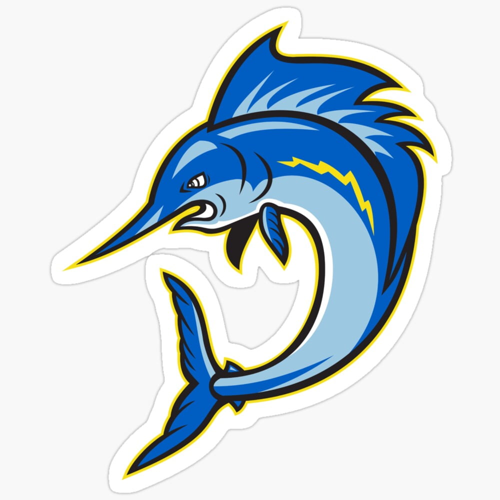 DOPASTICKER Sailfish Swordfish Jumping Sticker Phone Decal Water Bottle ...
