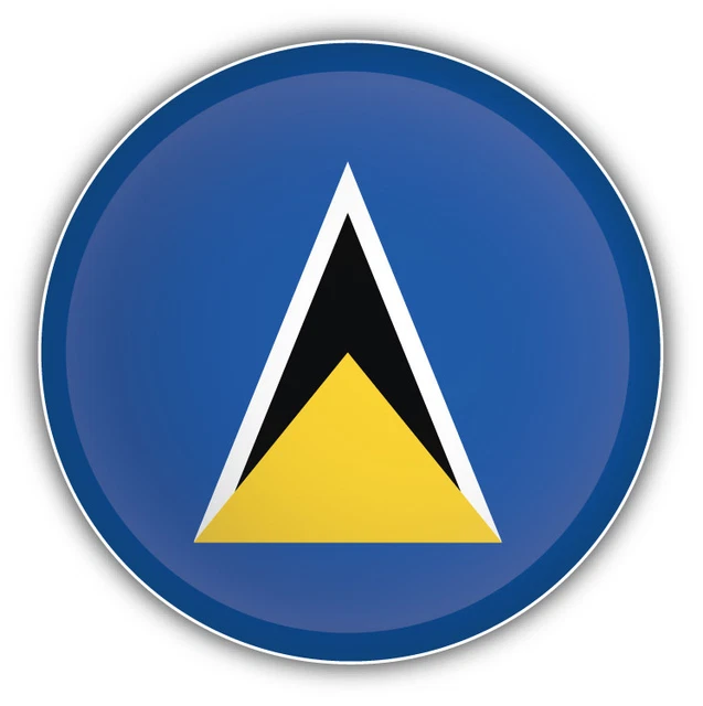 DOPASTICKER Saint Lucia Flag Glossy Label Sticker Decal Phone Decal ...