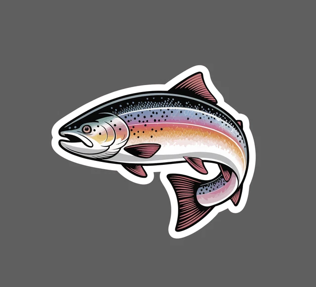 DOPASTICKER Salmon Sticker Animal Wildlife Nature River Gift Sticker ...