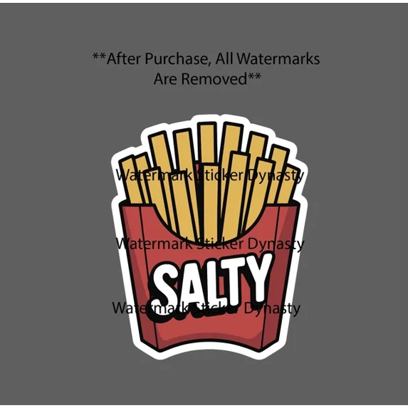 DOPASTICKER Salty Sticker French Fries Quote Sticker Phone Sticker ...