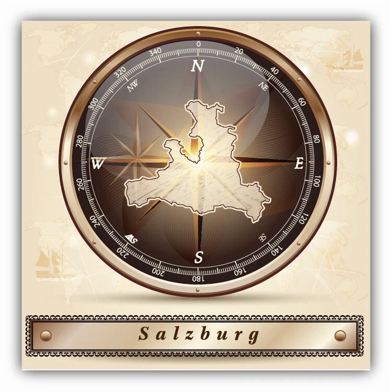 DOPASTICKER Salzburg City Austria Compass Sticker Decal Phone Decal ...