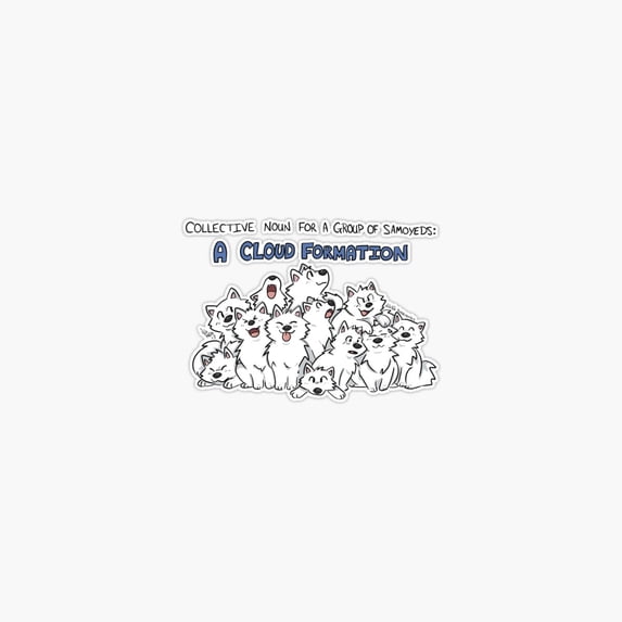 DOPASTICKER Samoyed Cloud Sticker, Phone Sticker Car Stickers, Birthday ...