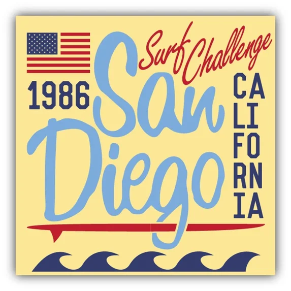 DOPASTICKER San Diego California Retro Sticker Decal Phone Decal Water ...