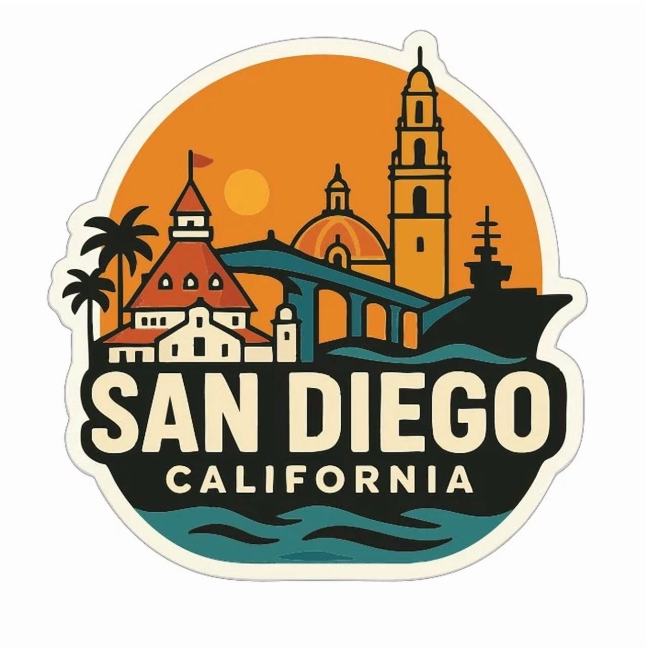 Dopasticker San Diego California Sticker Decal City Skyline Landmark