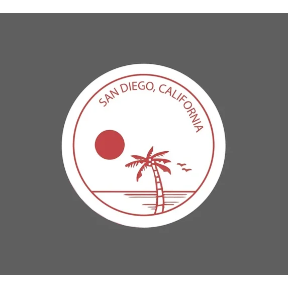 DOPASTICKER San Diego Sticker California Surf Beach Ocean Tropical ...