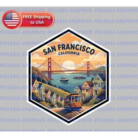 DOPASTICKER San Francisco California Sticker Travel Sticker Phone ...
