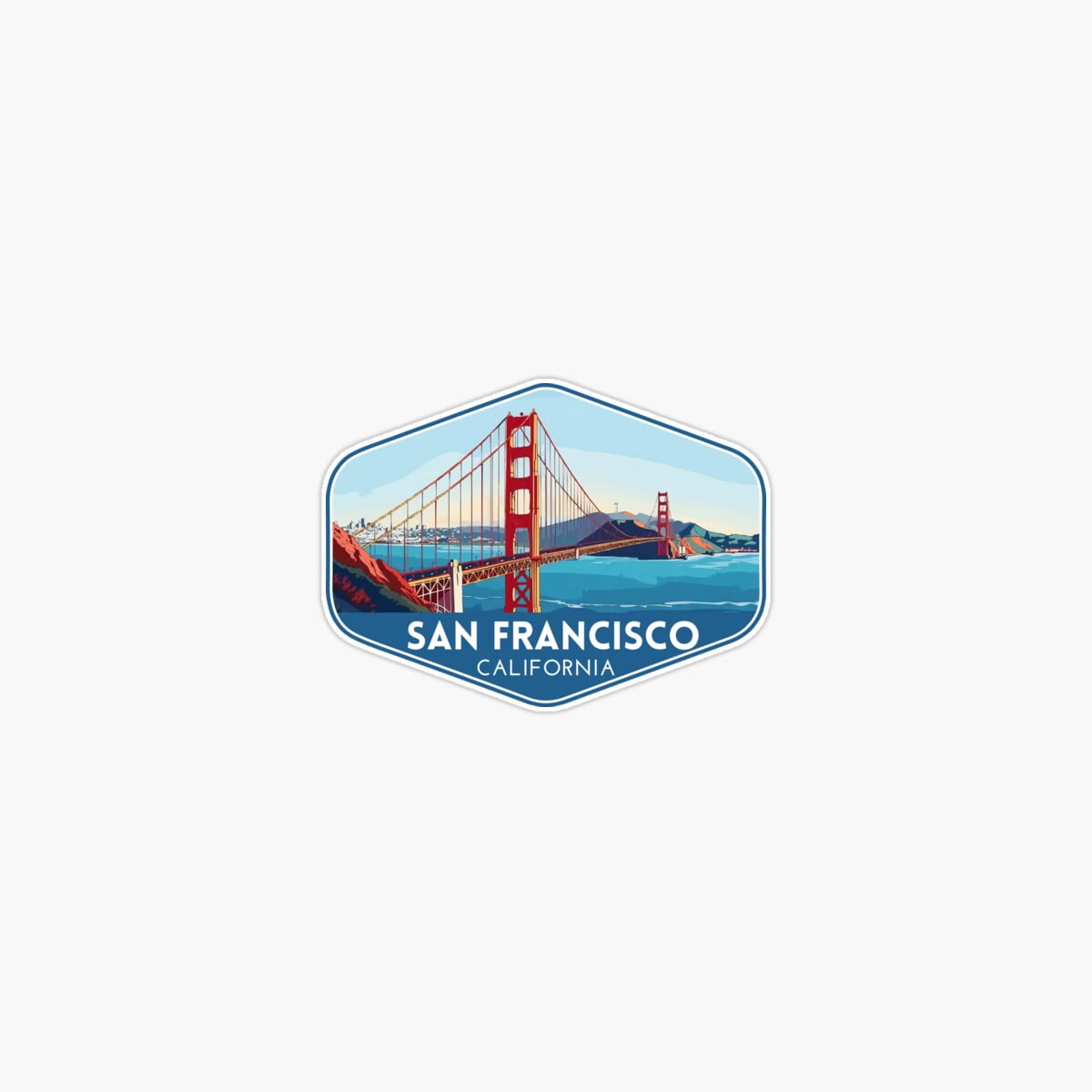 DOPASTICKER San Francisco California Travel Art Sticker, Phone Sticker ...