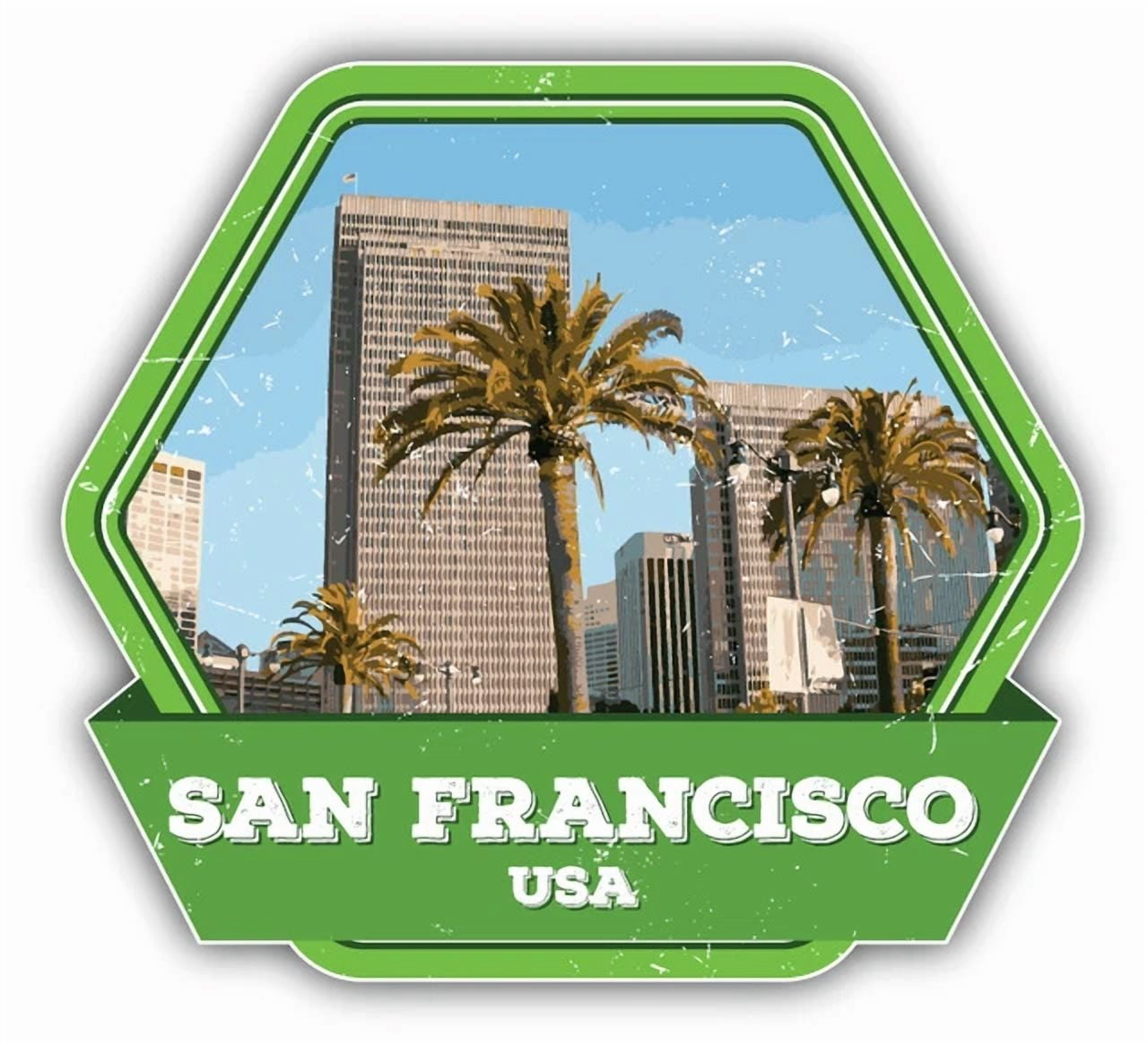 DOPASTICKER San Francisco City Usa Grunge Vintage Travel Sticker Decal ...