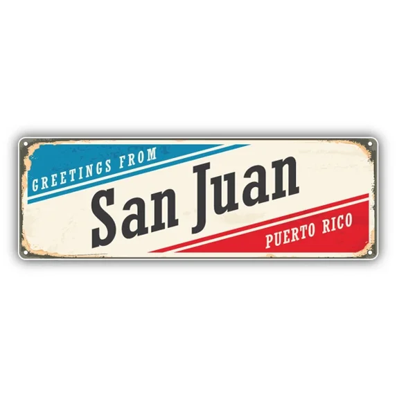 DOPASTICKER San Juan Retro Travel Tin Sign Sticker Decal Phone Decal ...