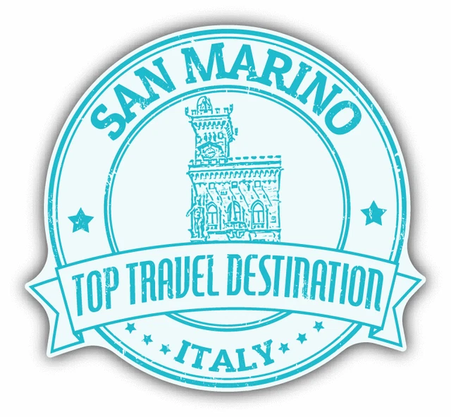 DOPASTICKER San Marino Italy Grunge Rubber Travel Stamp Sticker Decal ...