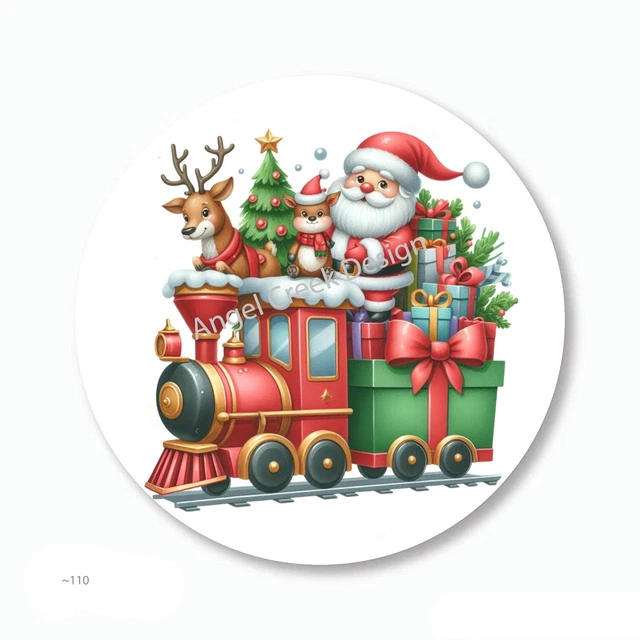 DOPASTICKER San.Ta Train Holiday Chri.Stm.As Scrapbook Stickers Phone ...