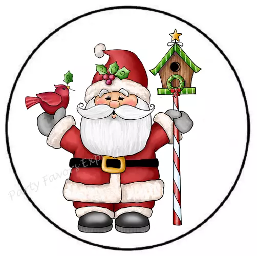DOPASTICKER San.Ta With Birdhouse Chris.Tmas Stickers Favors Gift You ...
