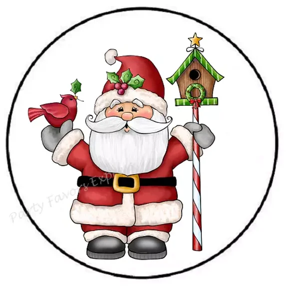 DOPASTICKER San.Ta With Birdhouse Chris.Tmas Stickers Favors Gift You - Decorate Laptops, Water ...