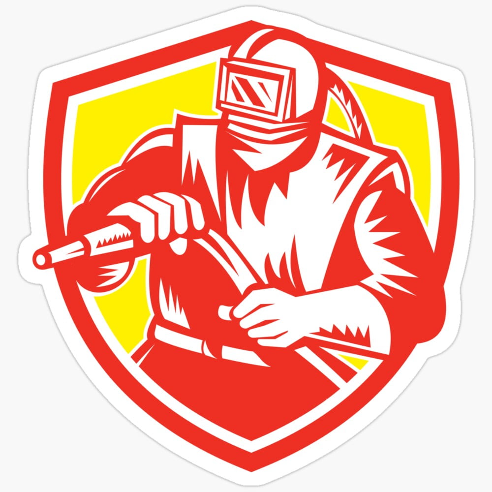 DOPASTICKER Sandblaster Sandblasting Hose Shield Retro Sticker Phone ...