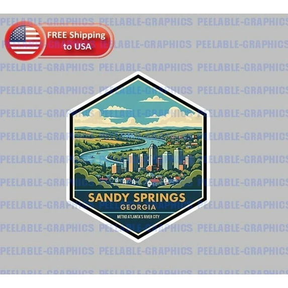 DOPASTICKER Sandy Springs Georgia Souvenir Sticker Travel Luggage ...