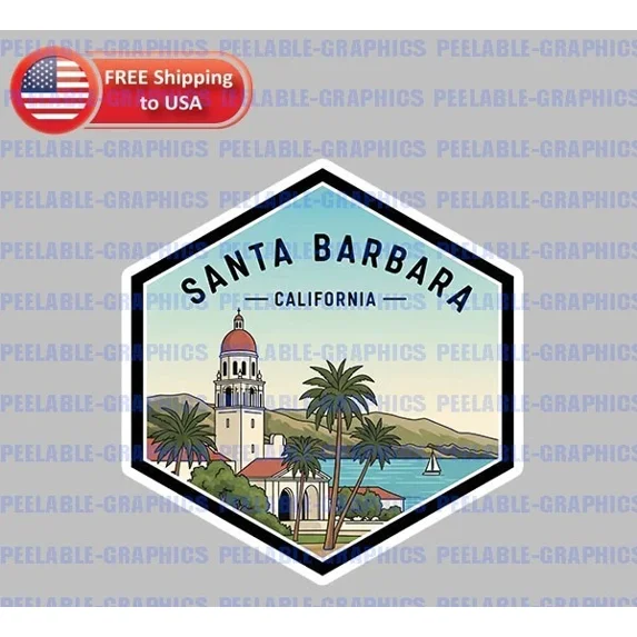 DOPASTICKER Santa Barbara California Sticker Toolbox Tablet Sticker ...