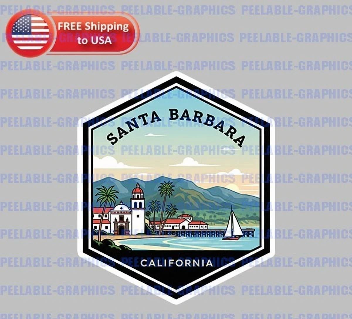 DOPASTICKER Santa Barbara California Sticker Toolbox Tablet Sticker ...