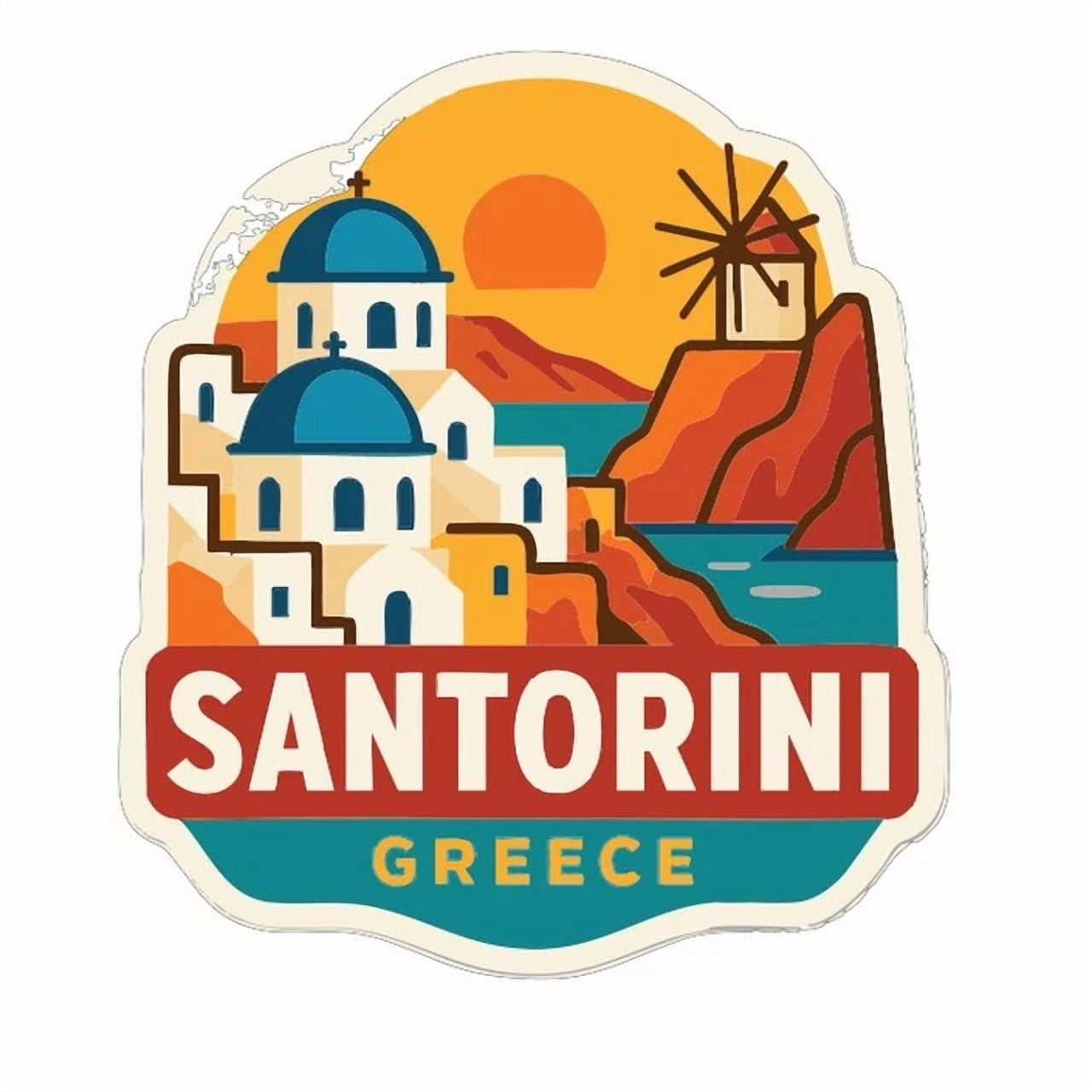 DOPASTICKER Santorini Greece Sticker Decal City Skyline Landmark Design ...