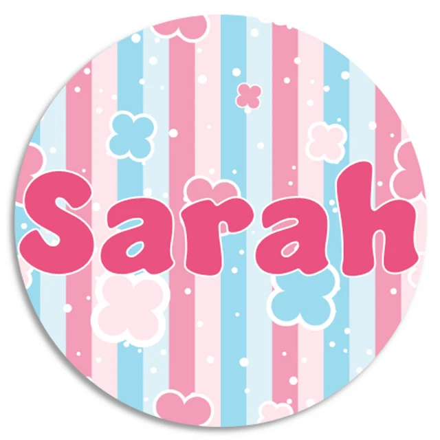 DOPASTICKER Sarah Sticker, Name Tag Water Bottle School Supplies Phone ...