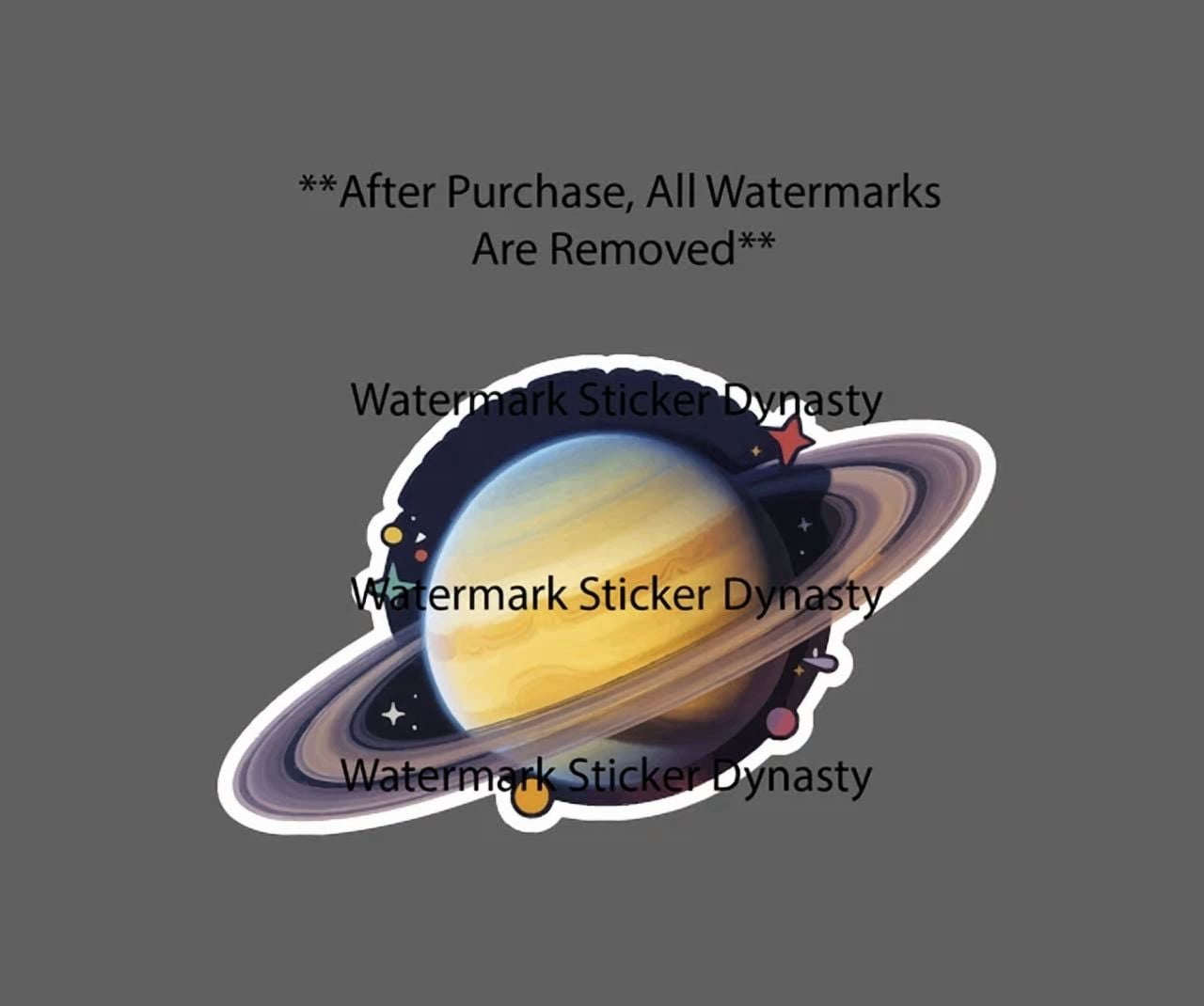 DOPASTICKER Saturn Sticker Planet Star Space Galaxy Milky Way Sticker ...