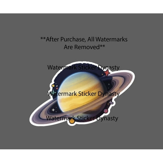 DOPASTICKER Saturn Sticker Planet Star Space Galaxy Milky Way Sticker ...
