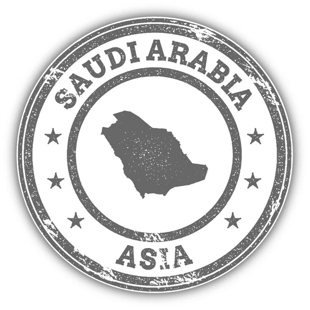 DOPASTICKER Saudi Arabia Map Asia Grunge Rubber Sticker Decal Phone ...