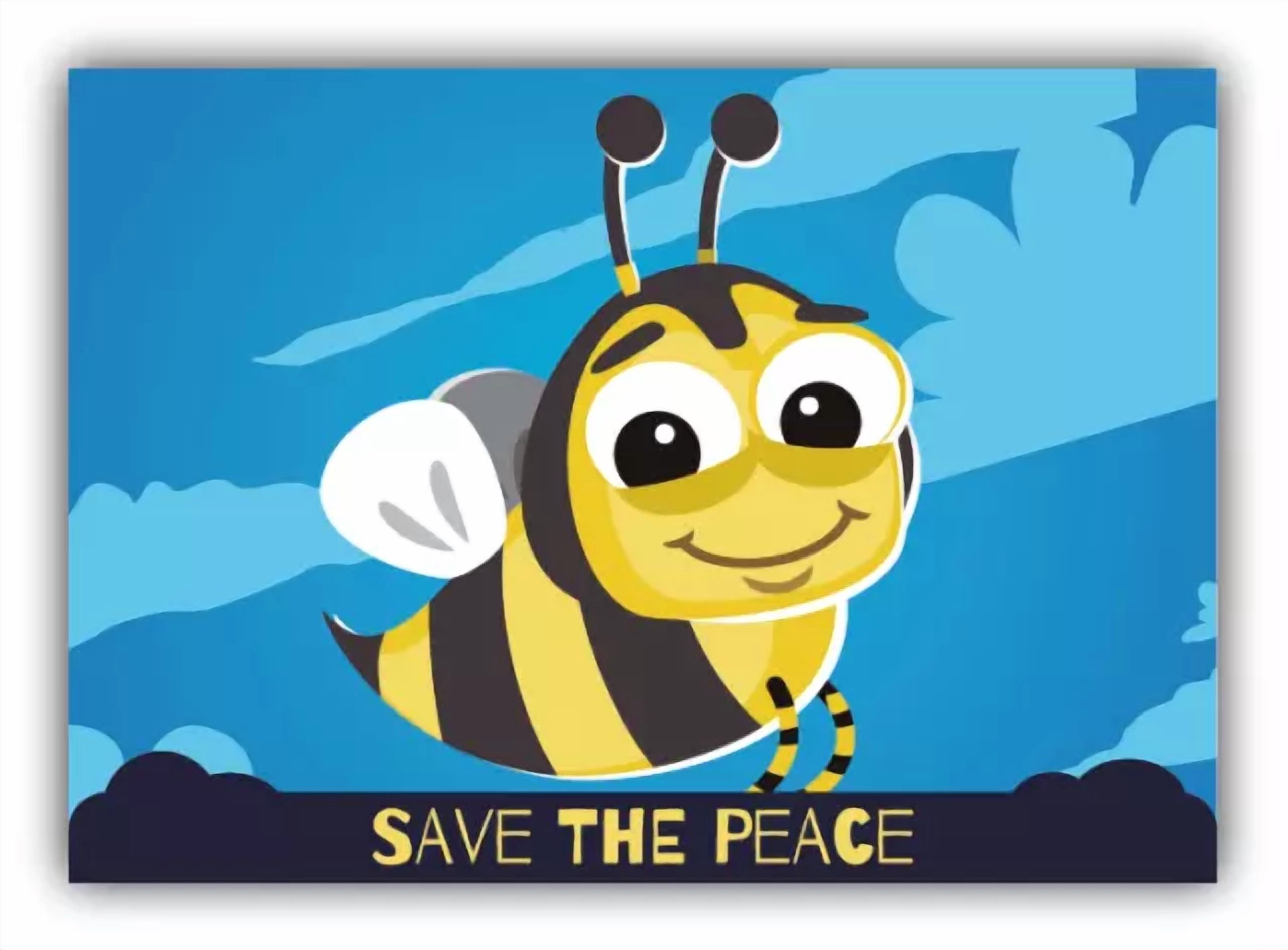 DOPASTICKER Save The Peace Bee Cartoon Animal Greenpeace Sticker Decal ...