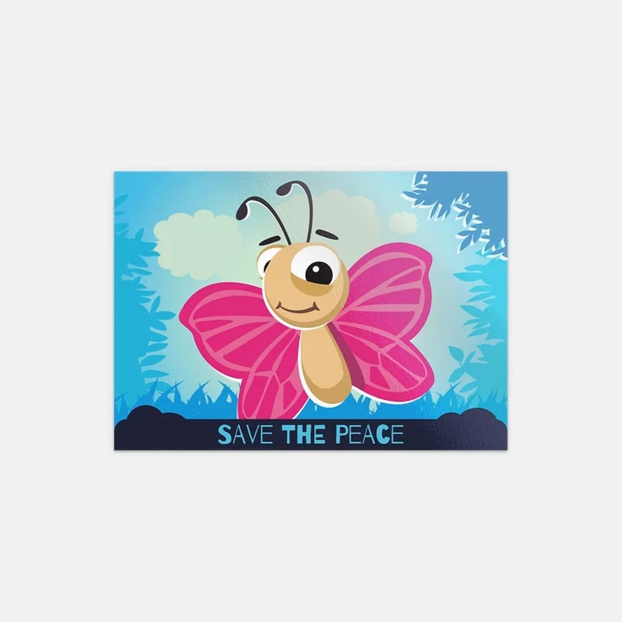 DOPASTICKER Save The Peace Butterfly Cartoon Animal Greenpeace Sticker ...