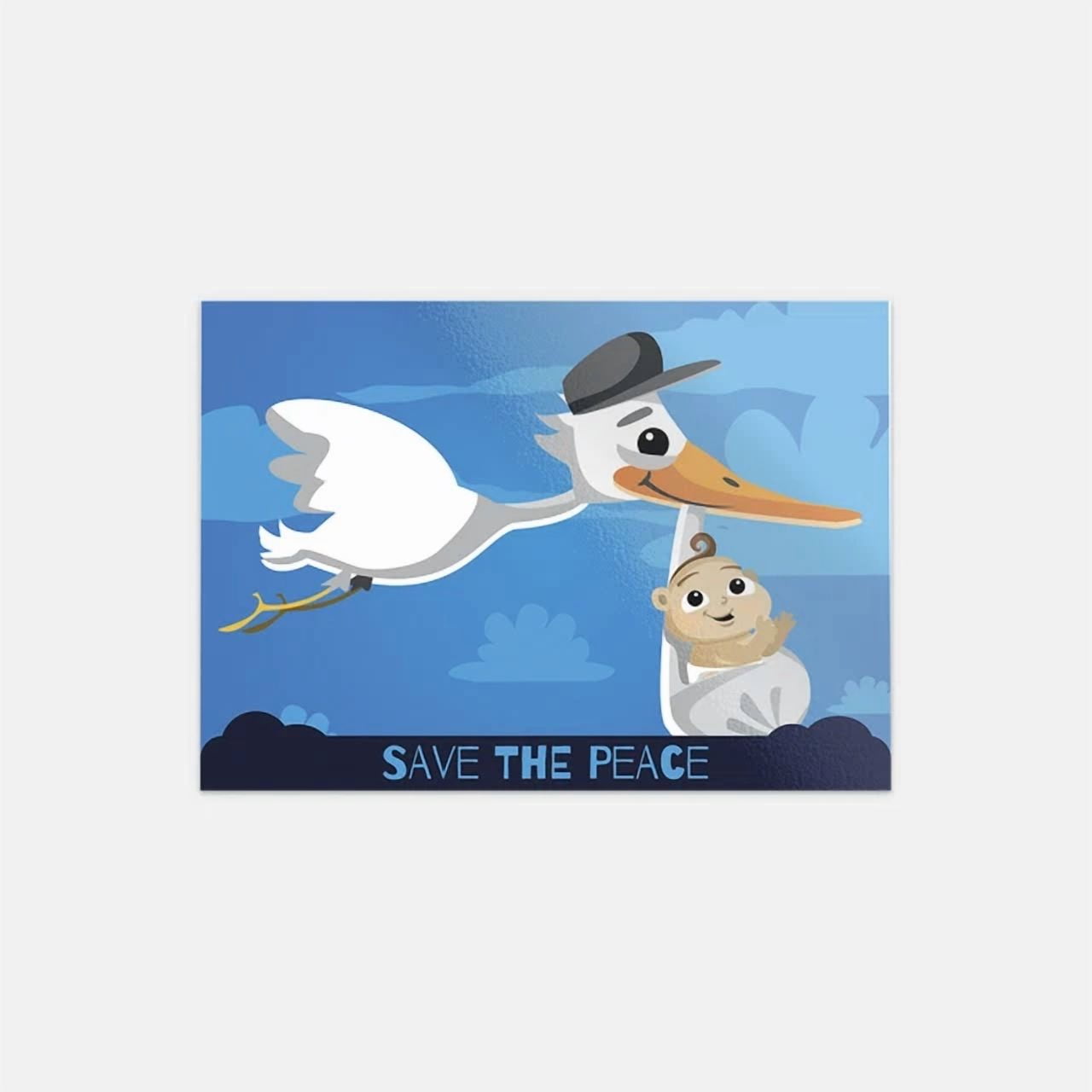 DOPASTICKER Save The Peace Stork Kid Cartoon Animal Greenpeace Sticker ...