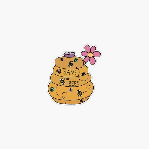 DOPASTICKER Save The Bees Honey Pot Sticker, Phone Sticker Car Sticker ...