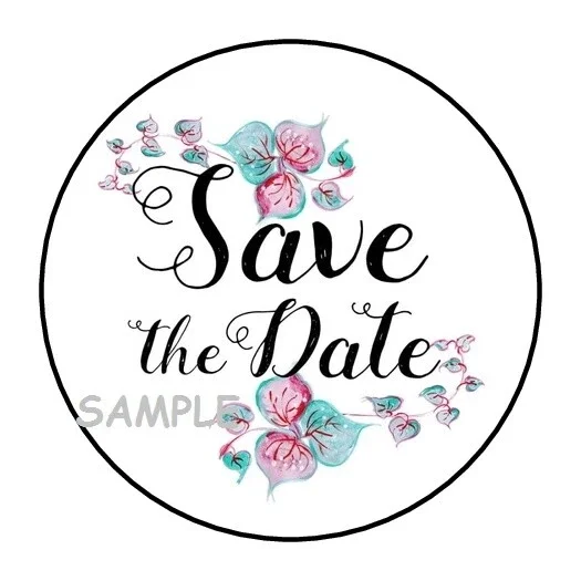DOPASTICKER Save The Date Stickers Floral Wedding Shower Phone Decal ...