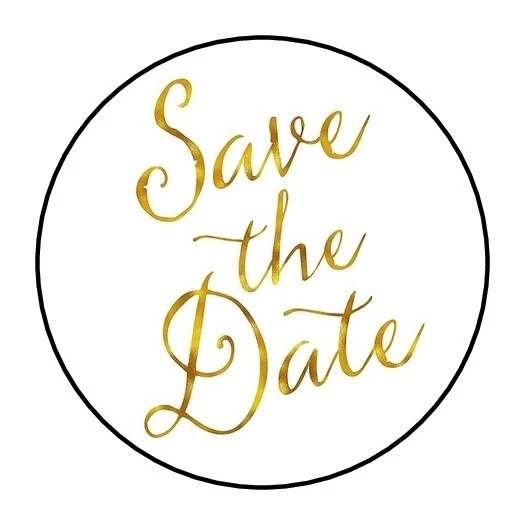 DOPASTICKER Save The Date Stickers Gold Phone Decal Water Bottle ...