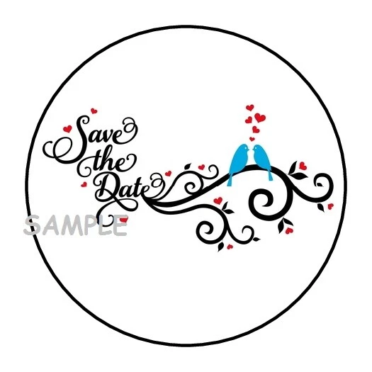 DOPASTICKER Save The Date Stickers Wedding Bridal Shower Phone Decal ...