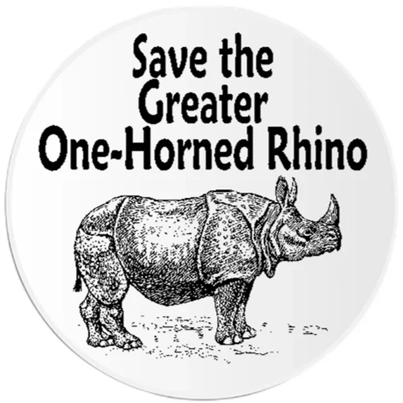 DOPASTICKER Save The Greater One-Horned Rhino Sticker, Endangered Phone ...