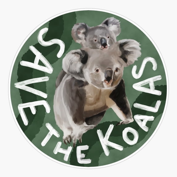 DOPASTICKER Save The Koalas Sticker, Phone Sticker Water Bottle Sticker ...