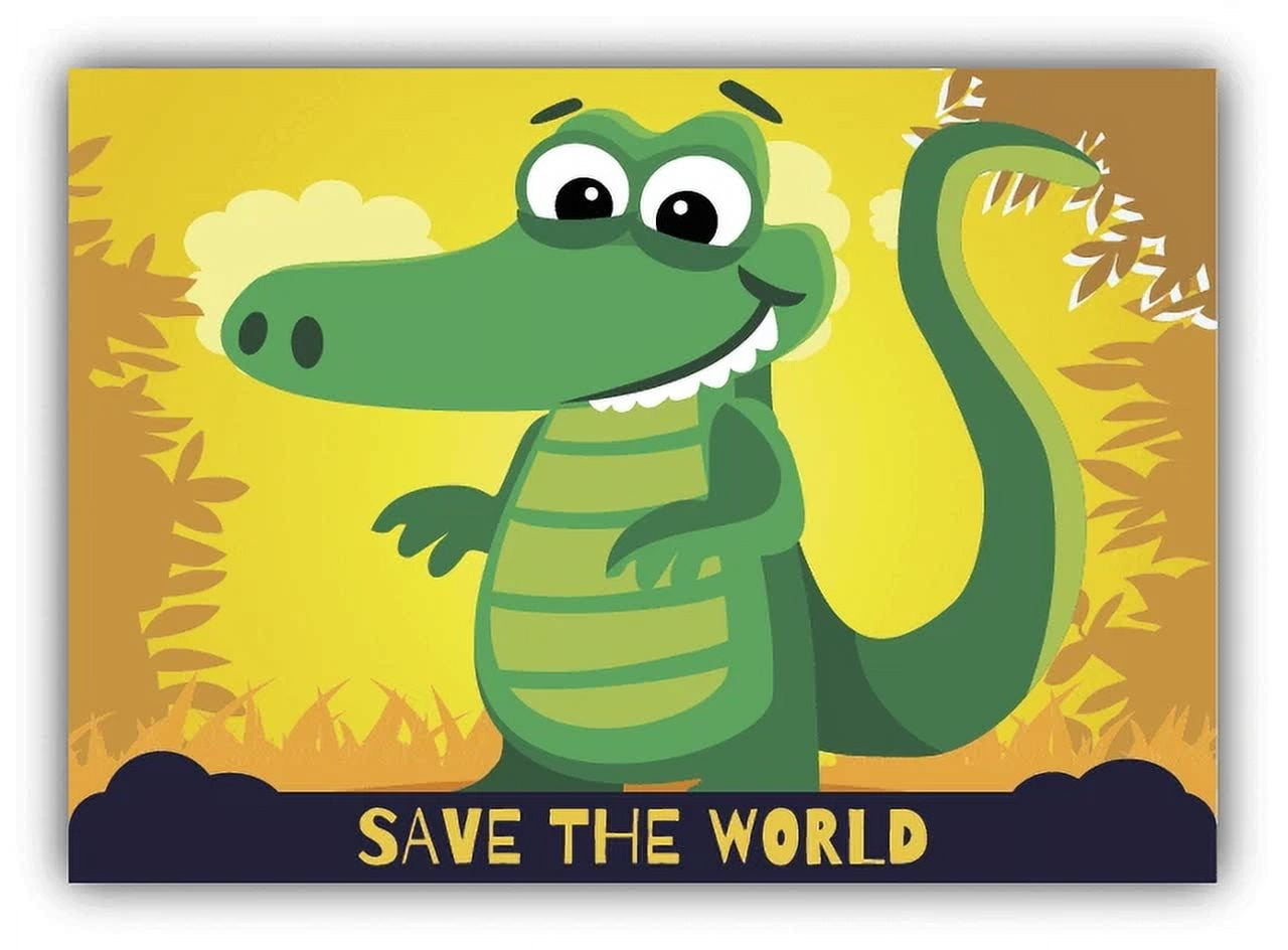 DOPASTICKER Save The World Crocodile Cartoon Animal Sticker Decal Phone ...