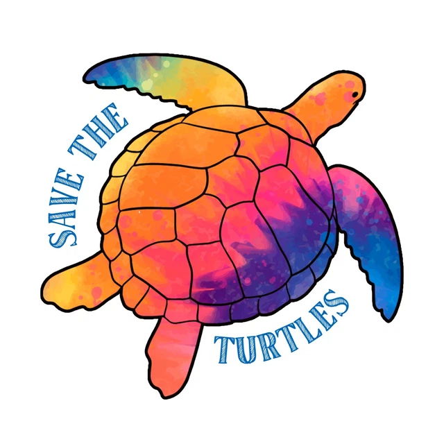 DOPASTICKER Save The Turtles Sticker Rainbow Hawaii Design Hawaiian ...
