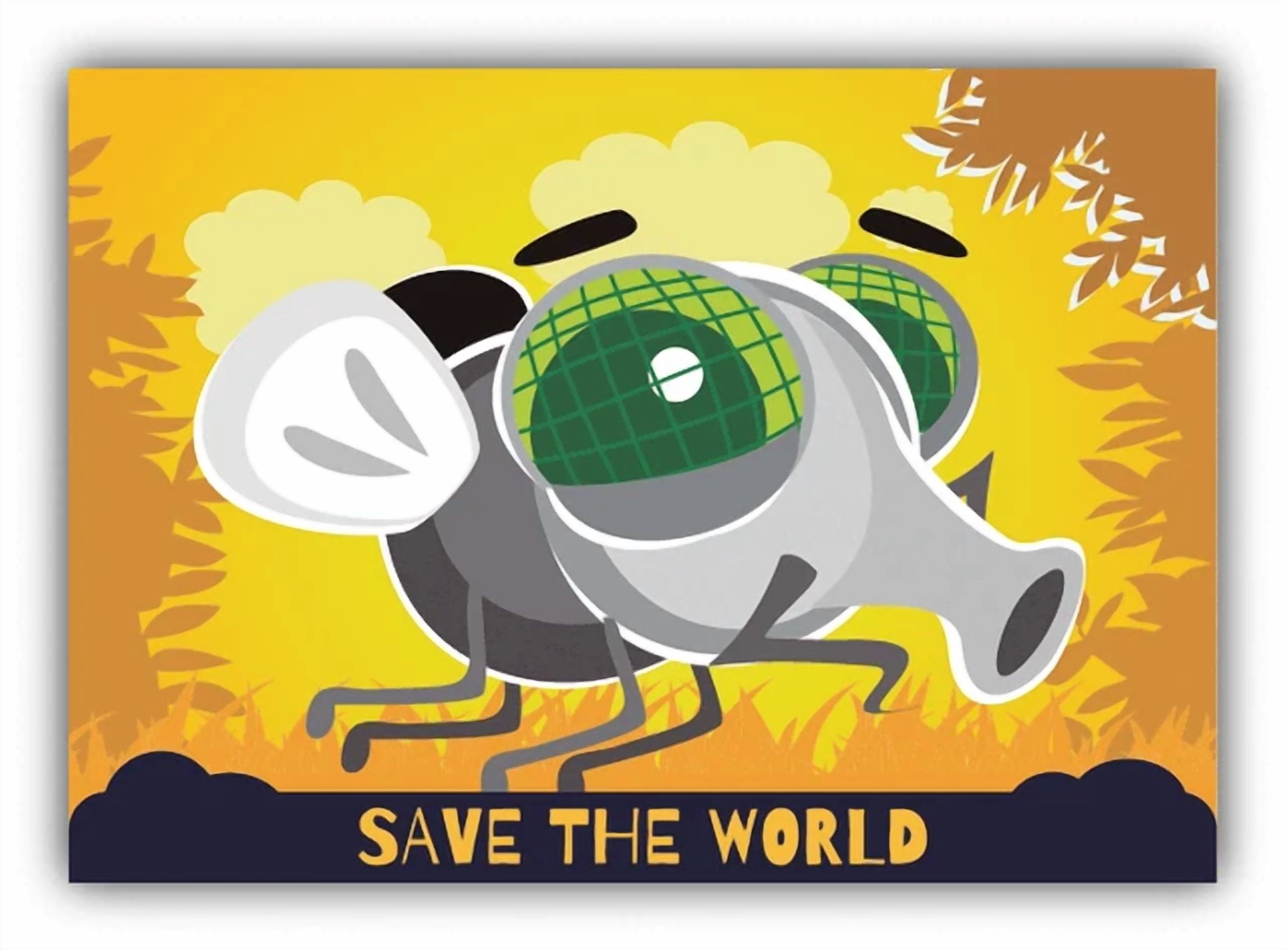 DOPASTICKER Save The World Fly Bug Cartoon Animal Greenpeace Sticker ...