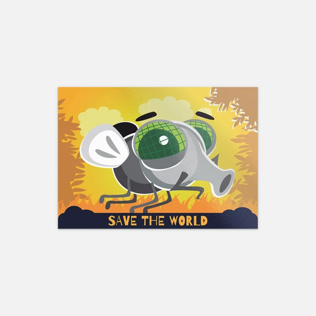 DOPASTICKER Save The World Fly-Bug Cartoon Animal Greenpeace Sticker ...