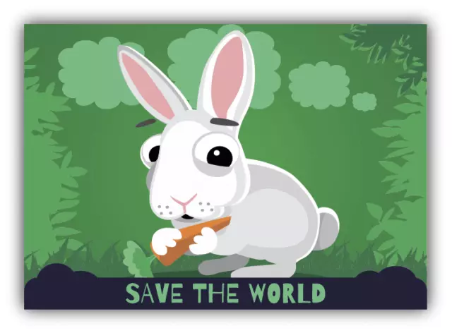 DOPASTICKER Save The World Rabbit Cartoon Animal Greenpeace Sticker ...