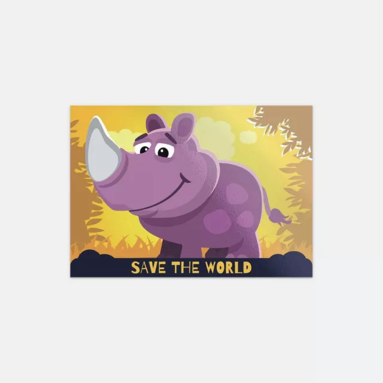 DOPASTICKER Save The World Rhino Cartoon Animal Greenpeace Sticker ...