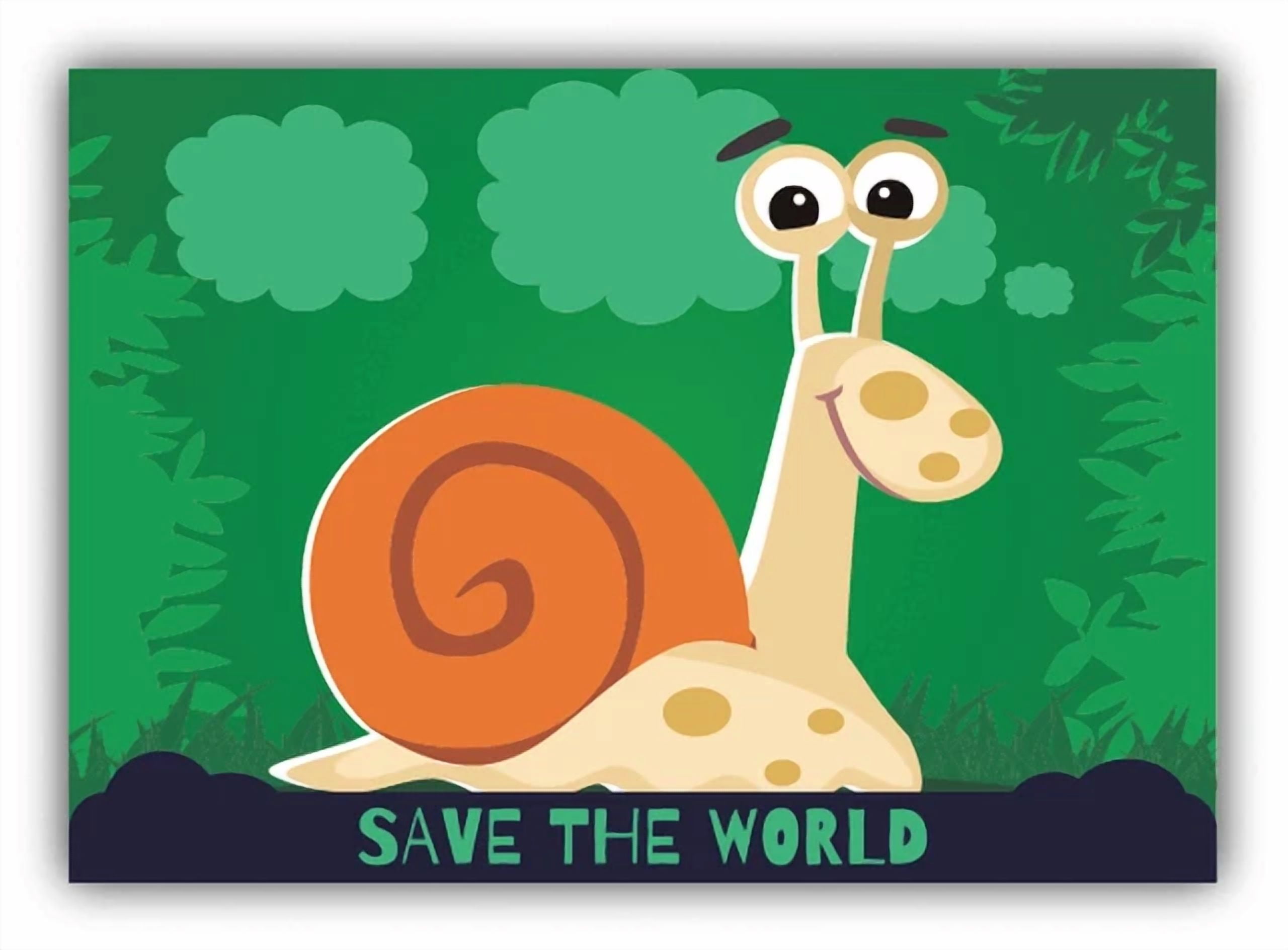 DOPASTICKER Save The World Snail Cartoon Animal Greenpeace Sticker ...