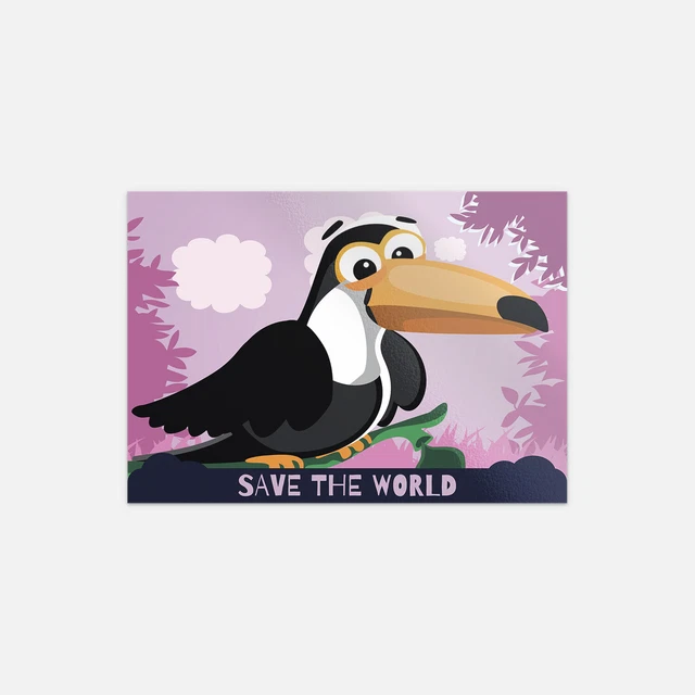 DOPASTICKER Save The World Toucan Cartoon Animal Greenpeace Sticker ...