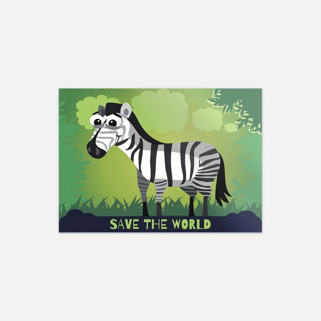 DOPASTICKER Save The World Zebra Cartoon Animal Greenpeace Sticker ...