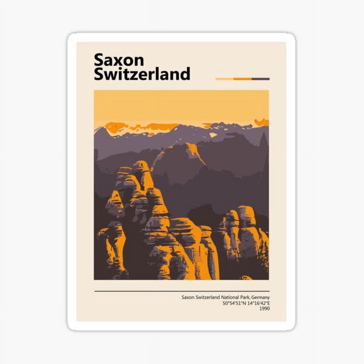 DOPASTICKER Saxon Switzerland National Park, Travel, Retro Print ...