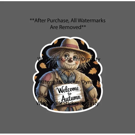 DOPASTICKER Scarecrow Sticker Autumn Sticker Fall Leaves Sticker Phone ...