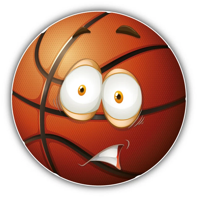 DOPASTICKER Scared Basketball Face Sticker Decal Phone Decal Water ...