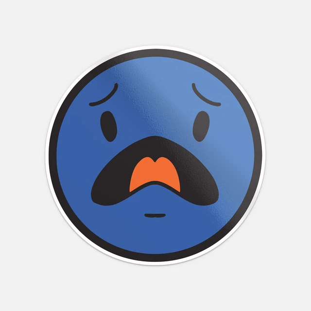 DOPASTICKER Scared Emoticon Sticker Decal Phone Decal Water Bottle ...